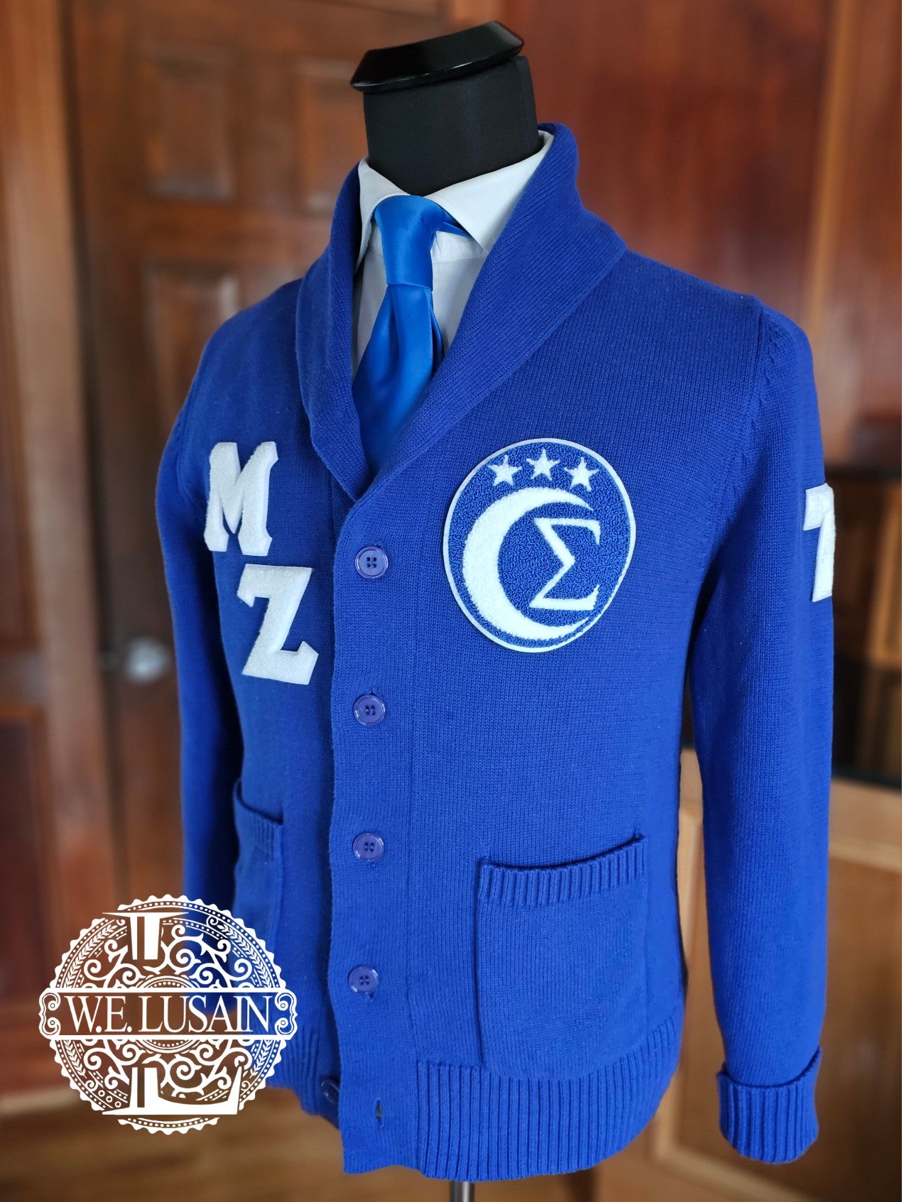 Royal Blue Cardigan (Customized) – 4Klub by W.E. Lusain